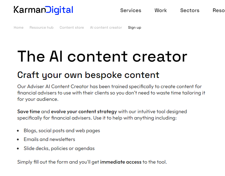AI Content Creator: Sign Up